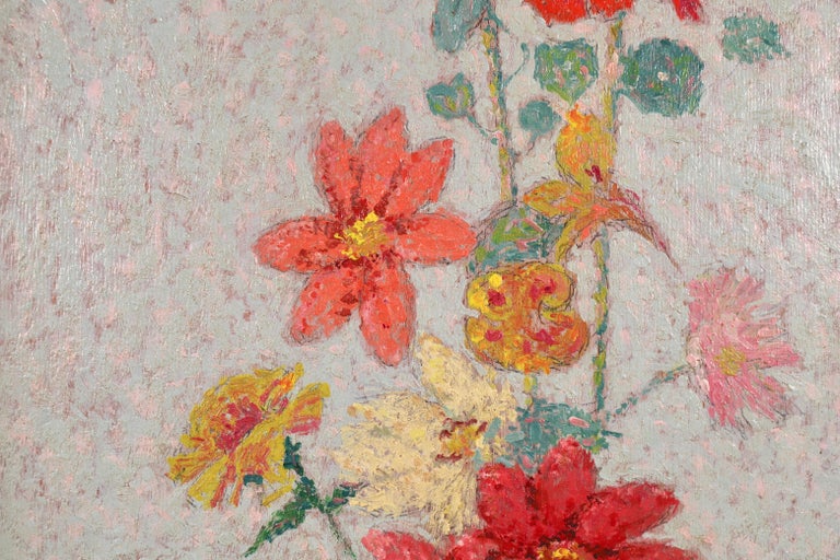 Achille Laugé - Wildflowers - 19th Century Pointillist Oil, Still Life Flowers by Achille Lauge ...