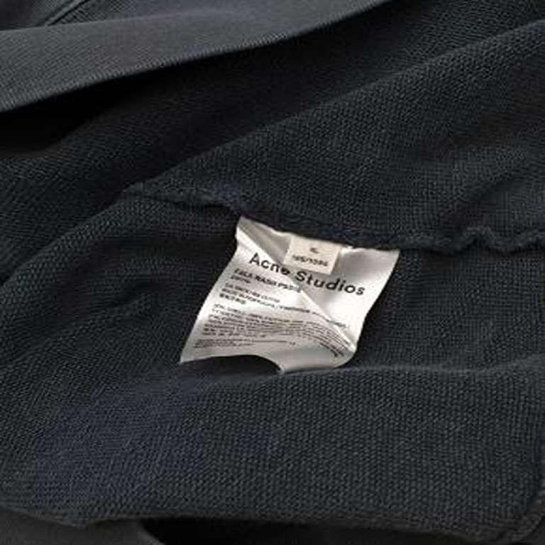 Acne slate blue washed cotton jersey hoodie For Sale at 1stDibs