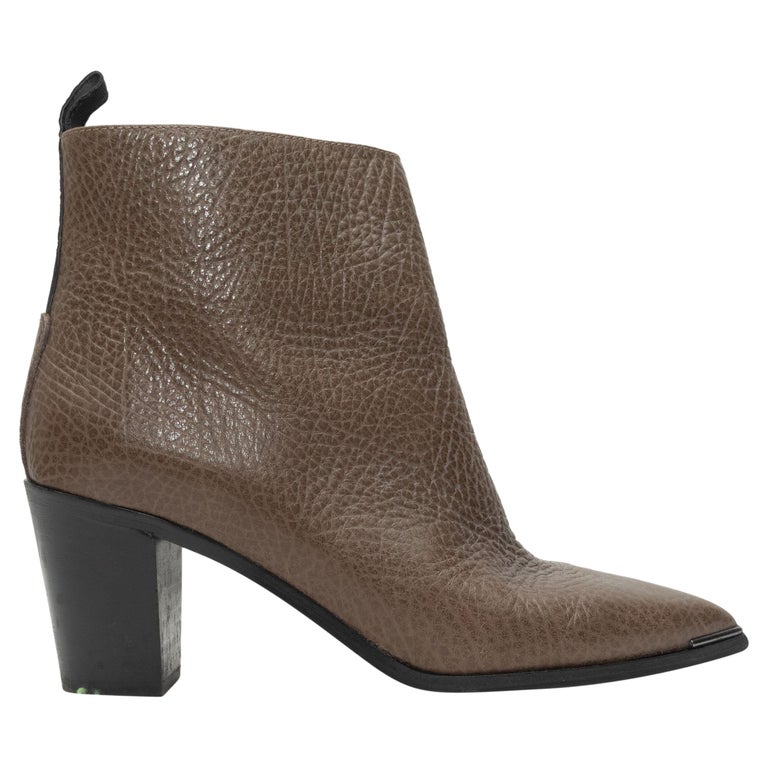 Acne Studios Brown Pointed-Toe Ankle Boots For Sale at 1stDibs