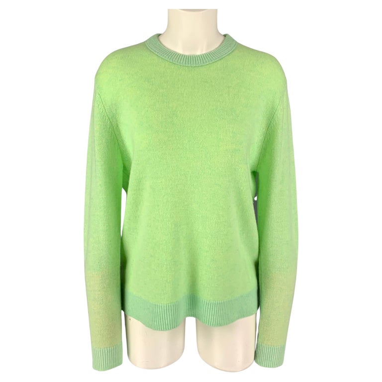 ACNE STUDIOS Size XS Neon Cashmere Crew-Neck Sweater For Sale at 1stDibs
