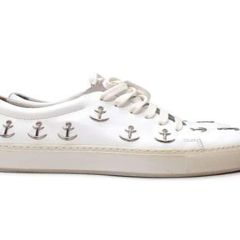 Acne Studios White Adriana Anchorstud Trainers For Sale at 1stDibs
