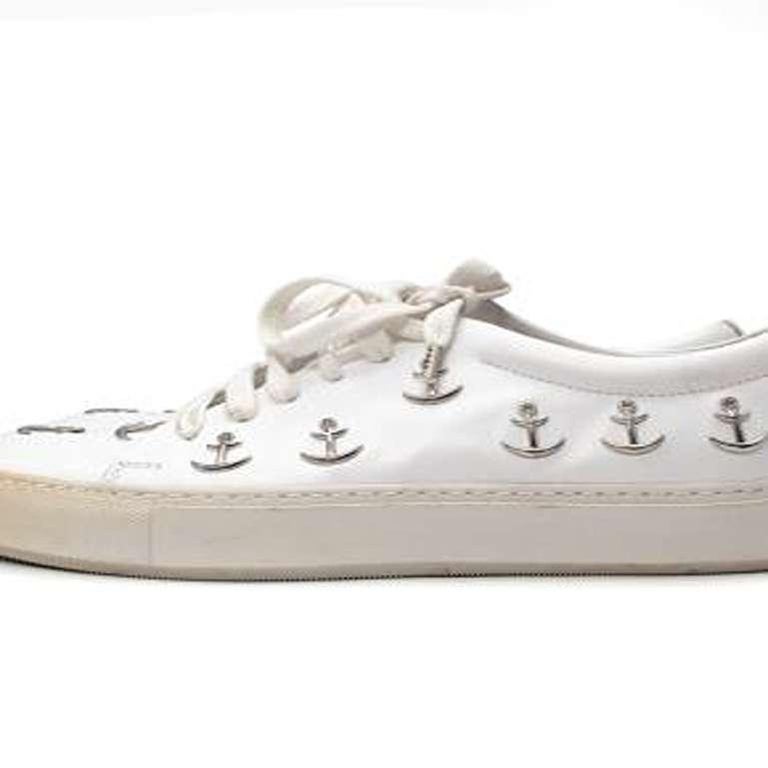 Acne Studios White Adriana Anchorstud Trainers For Sale at 1stDibs