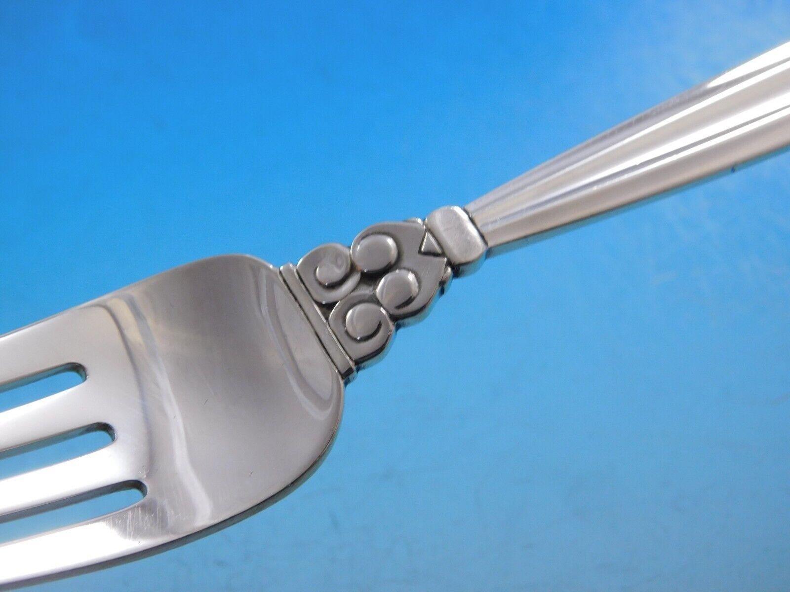 Acorn by Georg Jensen Sterling Silver Luncheon Flatware Set 12 Service 65 Pieces For Sale at 1stDibs