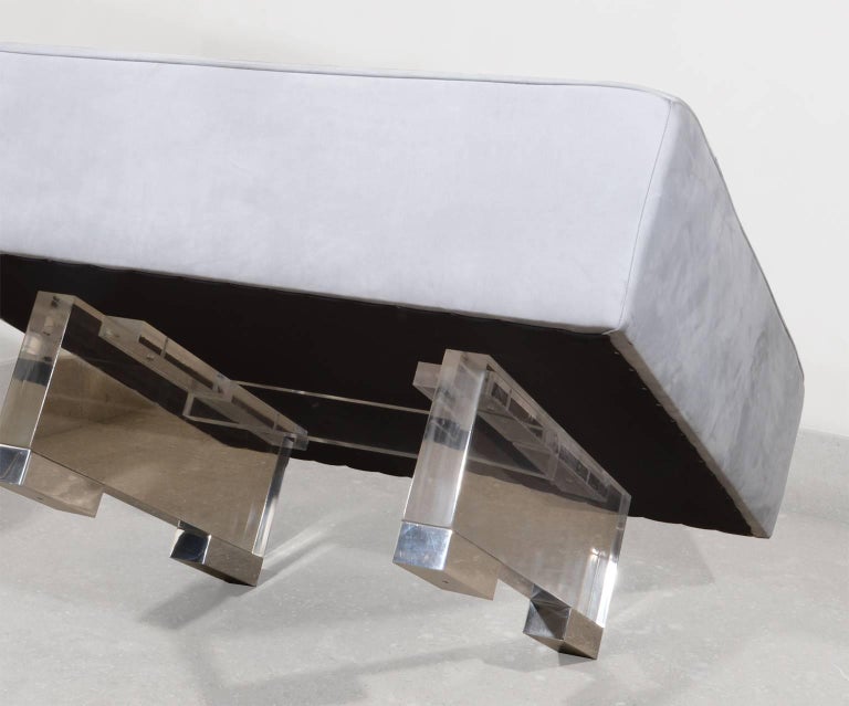 Acrylic Base Ottoman For Sale at 1stDibs