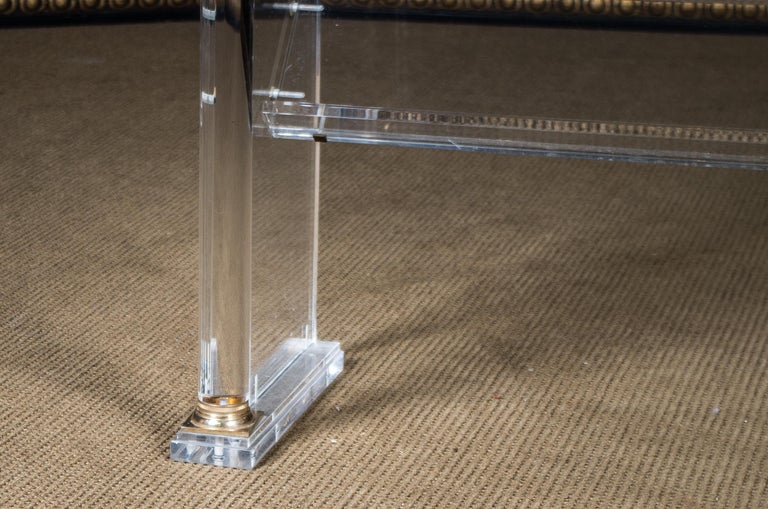 Acrylic Console Table with Gold Painting and Columns glazed Art Deco ...