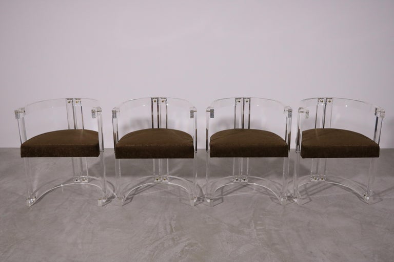 Acrylic glass chairs lucite chair in style of Charles Hollis Jones For ...