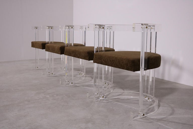 Acrylic glass chairs lucite chair in style of Charles Hollis Jones For ...