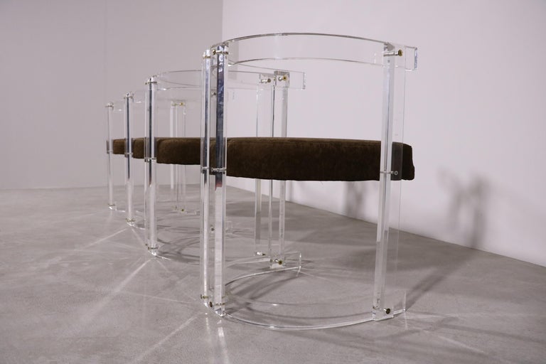 Acrylic glass chairs lucite chair in style of Charles Hollis Jones For ...