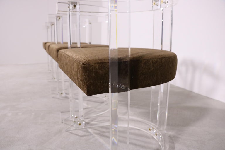 Acrylic glass chairs lucite chair in style of Charles Hollis Jones For ...