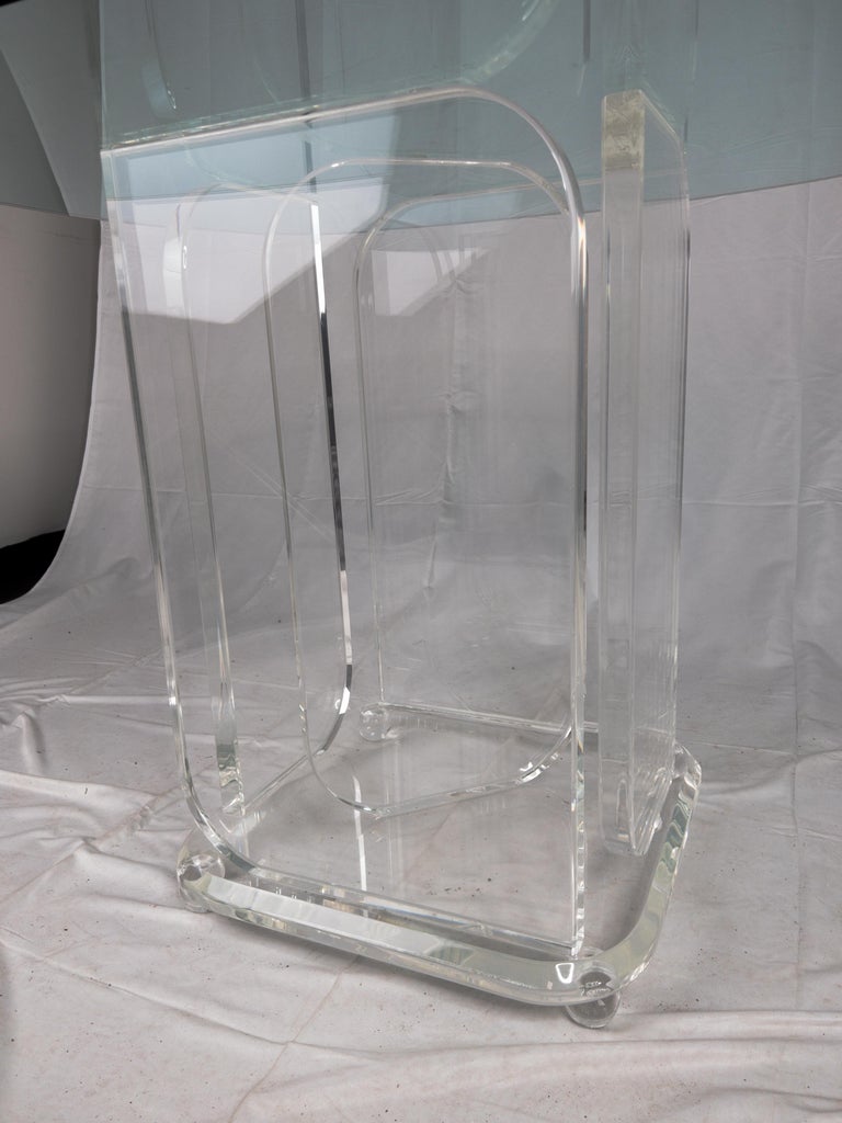 Acrylic and Glass Side/Dining Table For Sale at 1stDibs