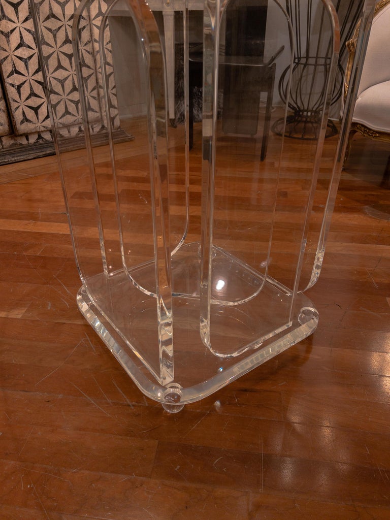 Acrylic and Glass Side/Dining Table For Sale at 1stDibs