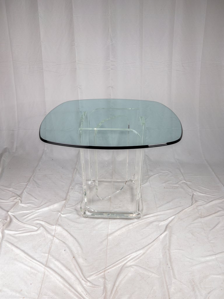 Acrylic and Glass Side/Dining Table For Sale at 1stDibs
