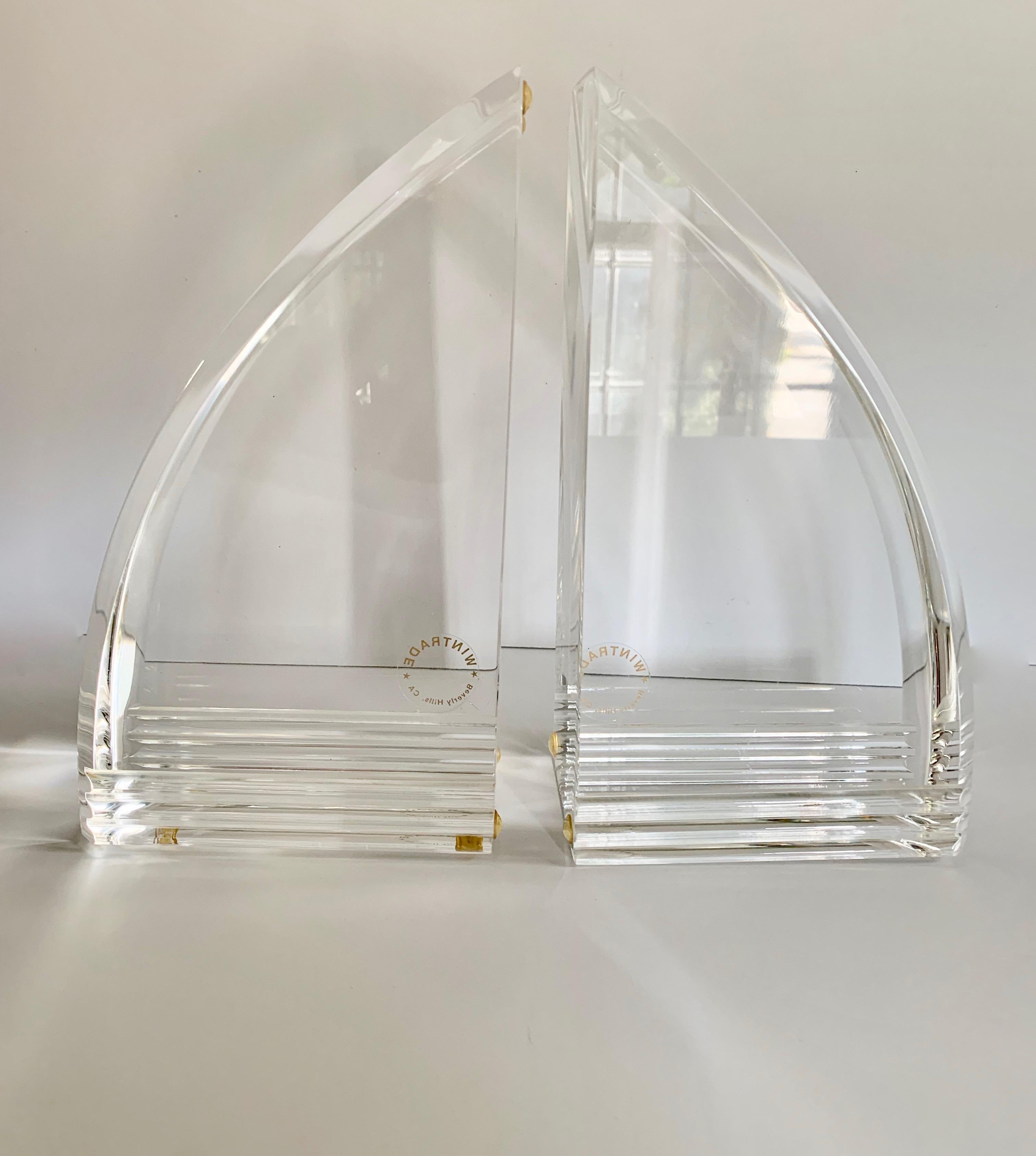 Acrylic Lucite Bookends at 1stDibs