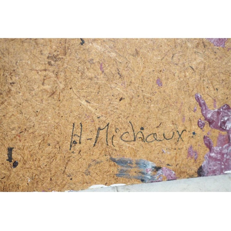 Acrylic Painting, Signed "H - Michaux ?", 1960s-1970s For Sale at 1stDibs