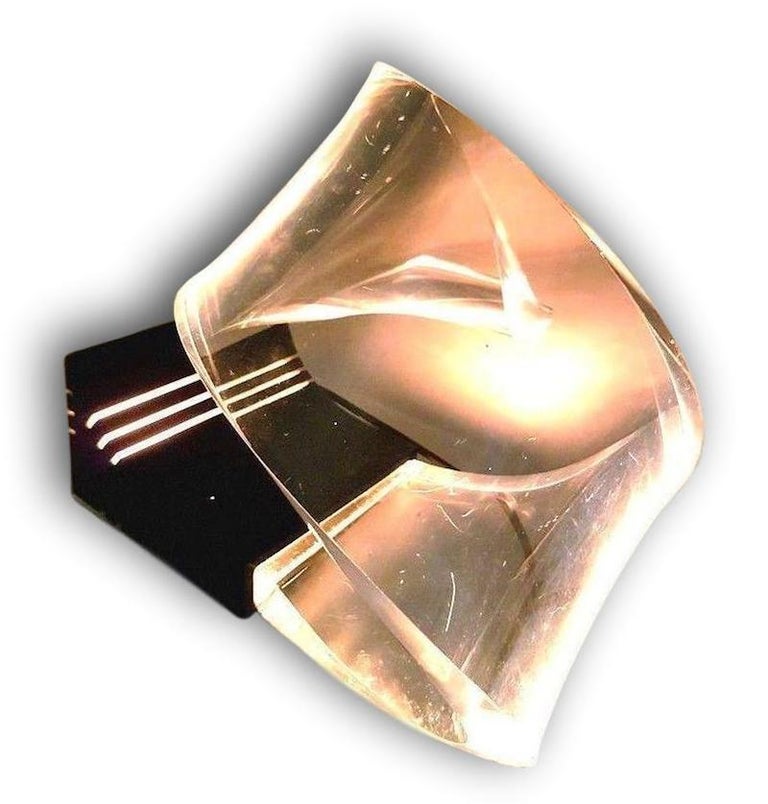 Acrylic Swirl Table Lamp Design Gaetano Missaglia, 1970s For Sale at ...