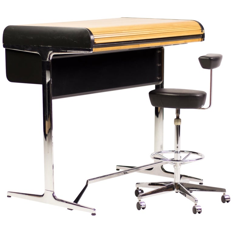 Action Office High Roll-Top Desk with Perch by George Nelson at 1stDibs