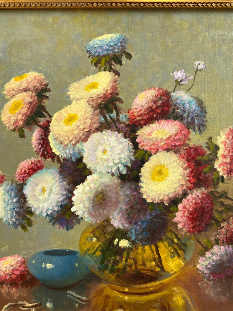 A.D. Greer “Colors of the Rainbow” Large Oil Painting in Baroque Frame ...