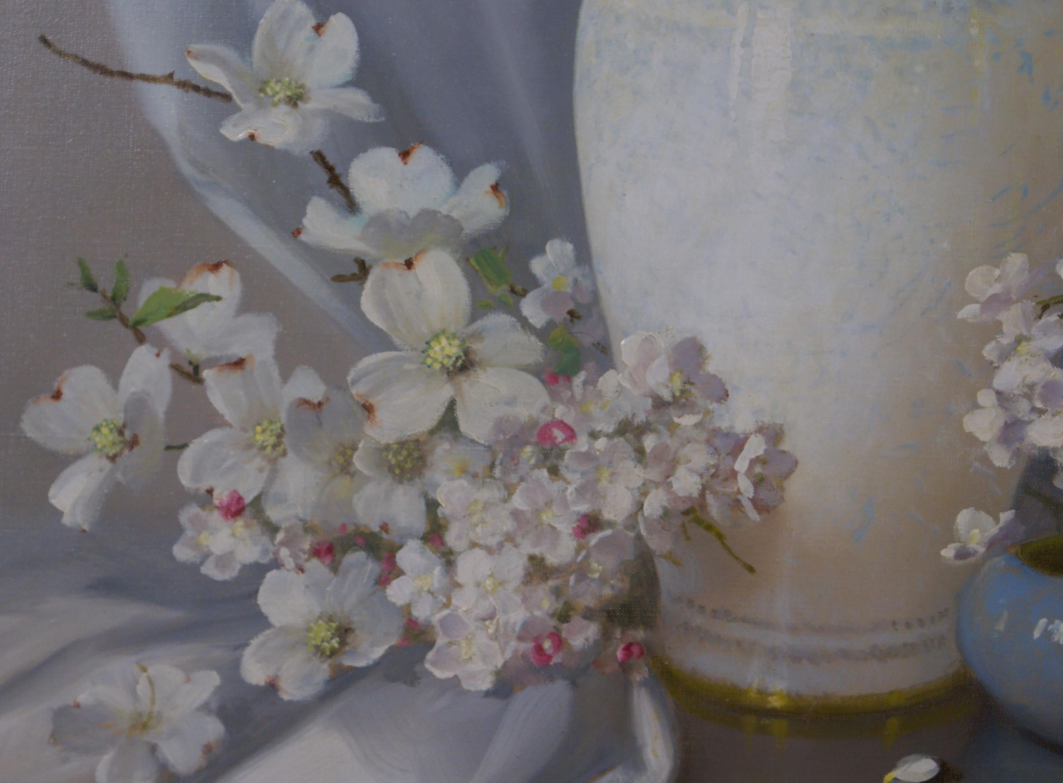 A.D. Greer - Floral Still Life of Dogwood and Cherry Blossoms at ...