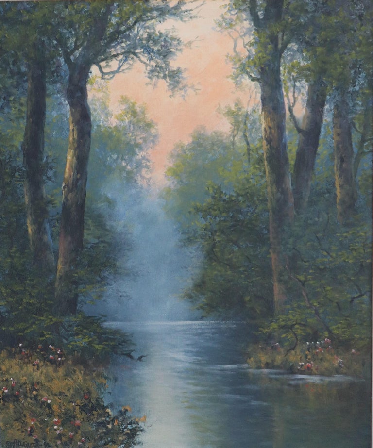 A.D. Greer - Woodland Pond at Sunset For Sale at 1stDibs