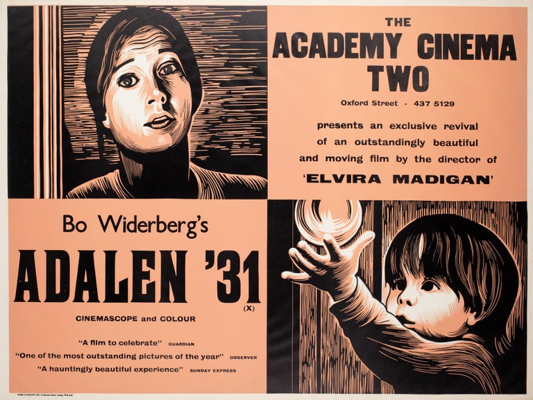 Adalen '31 1970s Academy Cinema London UK Quad Film Poster, Strausfeld ...