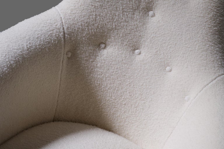 ‘Adam’ Chair by Kerstin Horlin-Holmquist in Off-White Bouclé at 1stDibs