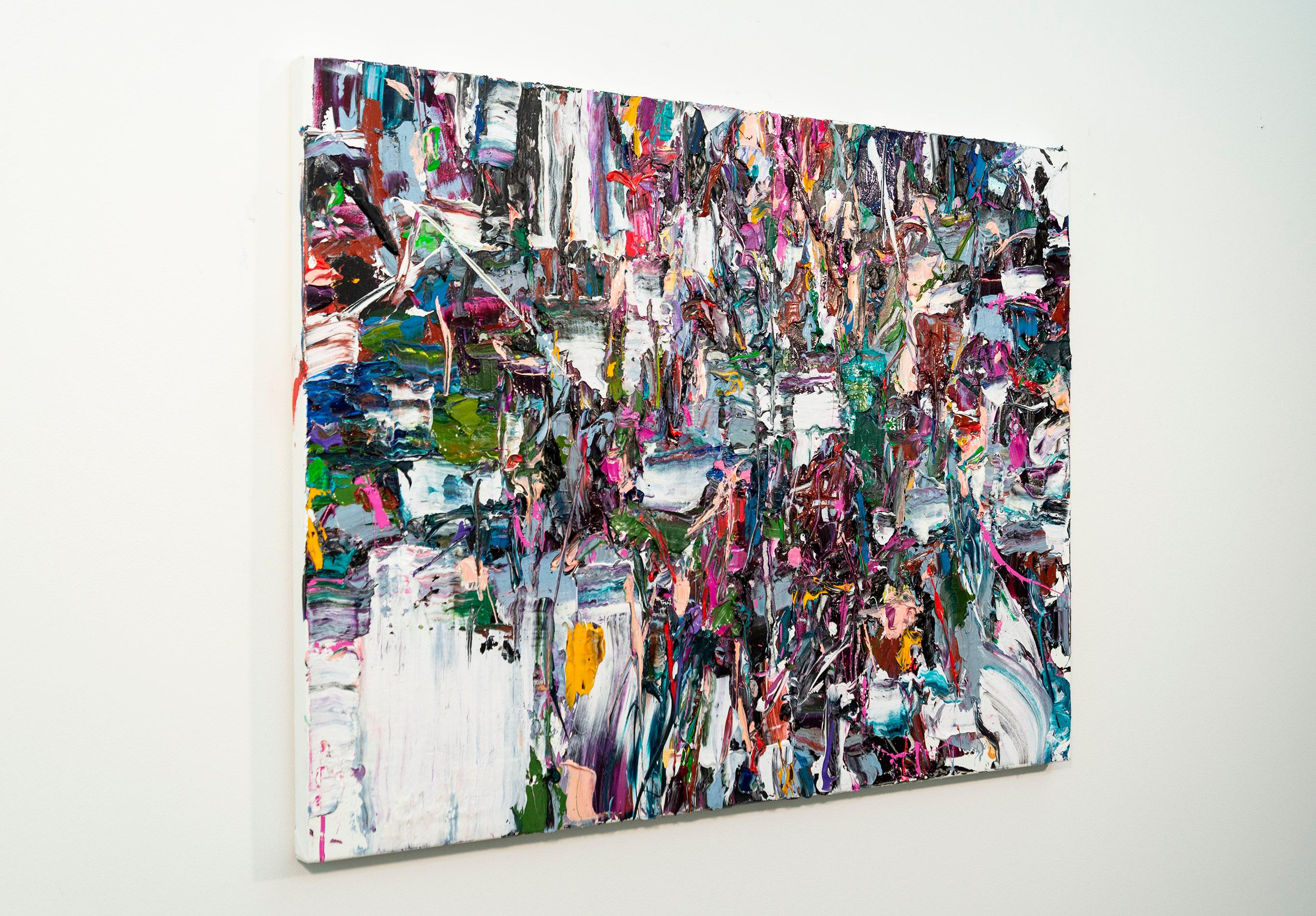 Adam Cohen - Secret Message - colorful, impasto, abstract expressionist ...