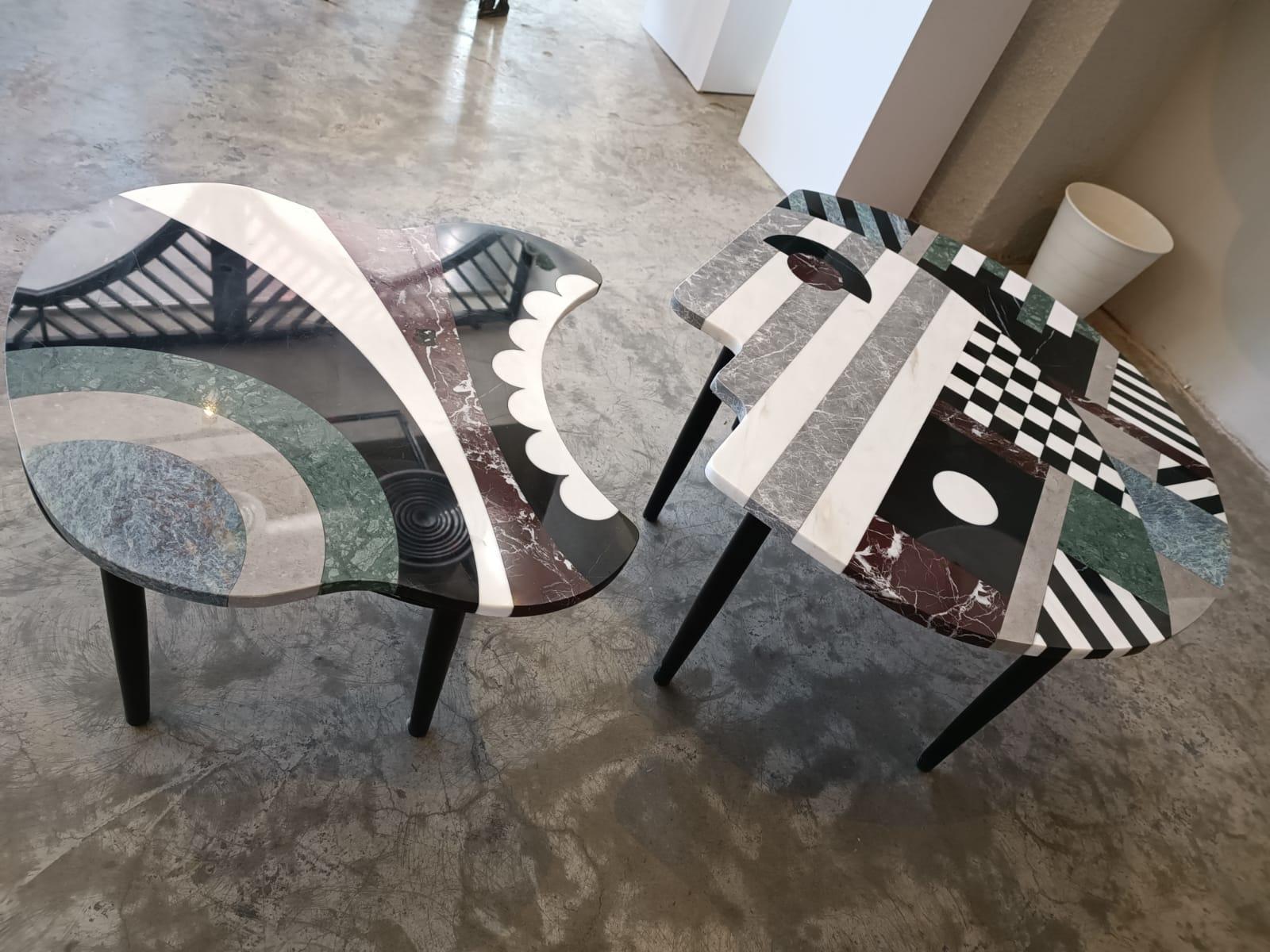 Adam- Face And Apple Multicolor Marble Coffee Table For Sale at 1stDibs