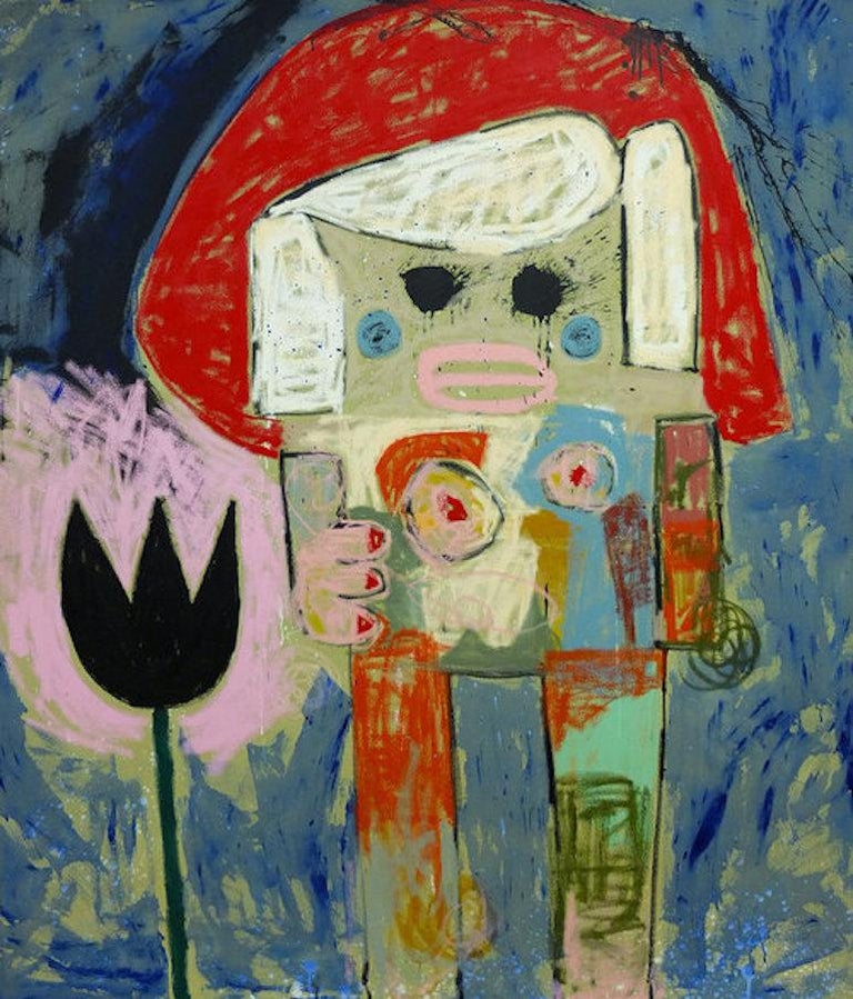 Adam Handler - Modern Girl, oil paint on canvas, framed at 1stDibs