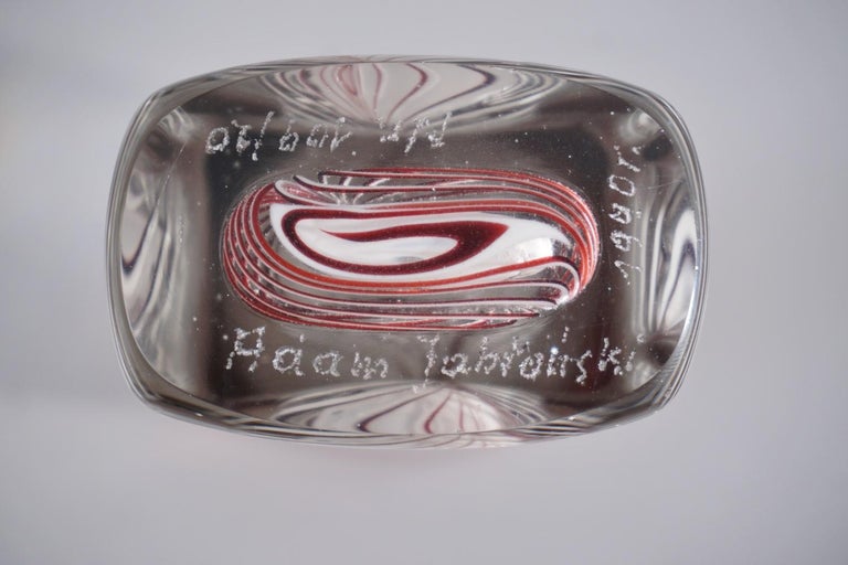 Adam Jablonski Glass Vase `Fortuna`, Signed 1990, Polish at 1stDibs