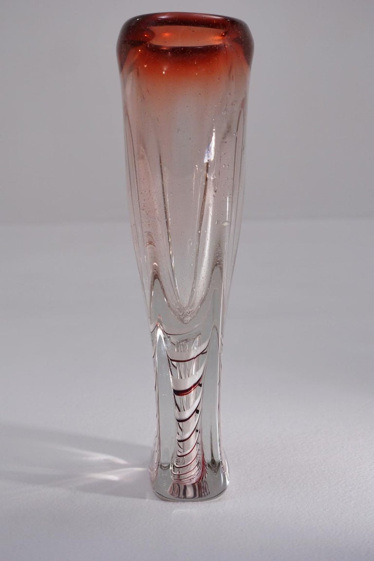 Adam Jablonski Glass Vase `Fortuna`, Signed 1990, Polish at 1stDibs