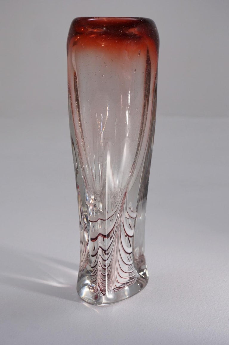 Adam Jablonski Glass Vase `Fortuna`, Signed 1990, Polish at 1stDibs