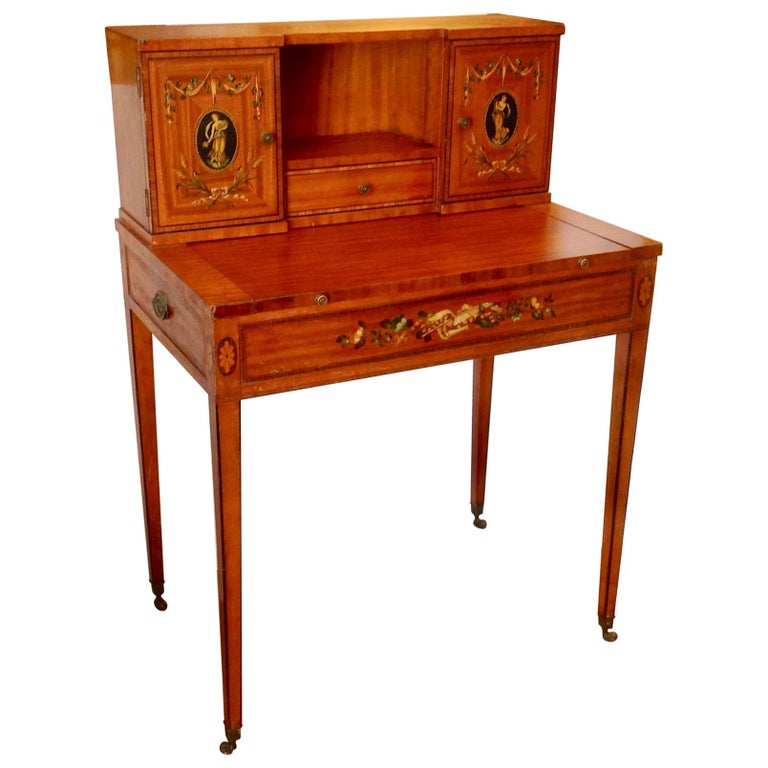 Adam Style Satinwood Desk at 1stDibs