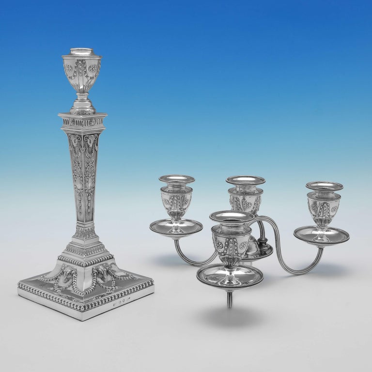 Adam Style Victorian Antique Sterling Silver Candelabra, Elkington 1891 ...
