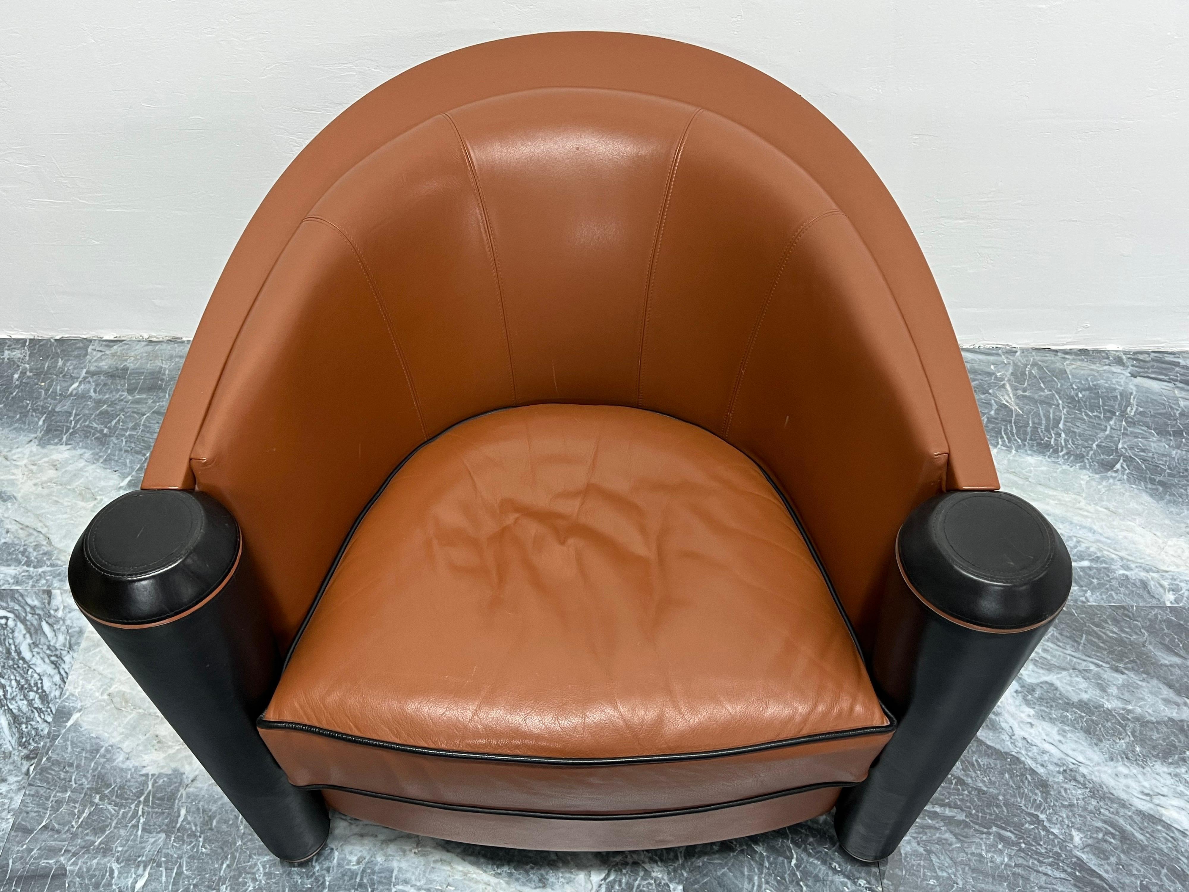 Adam Tihany i4 Mariani "Marnie" Leather Club Chair for Pace Collection ...