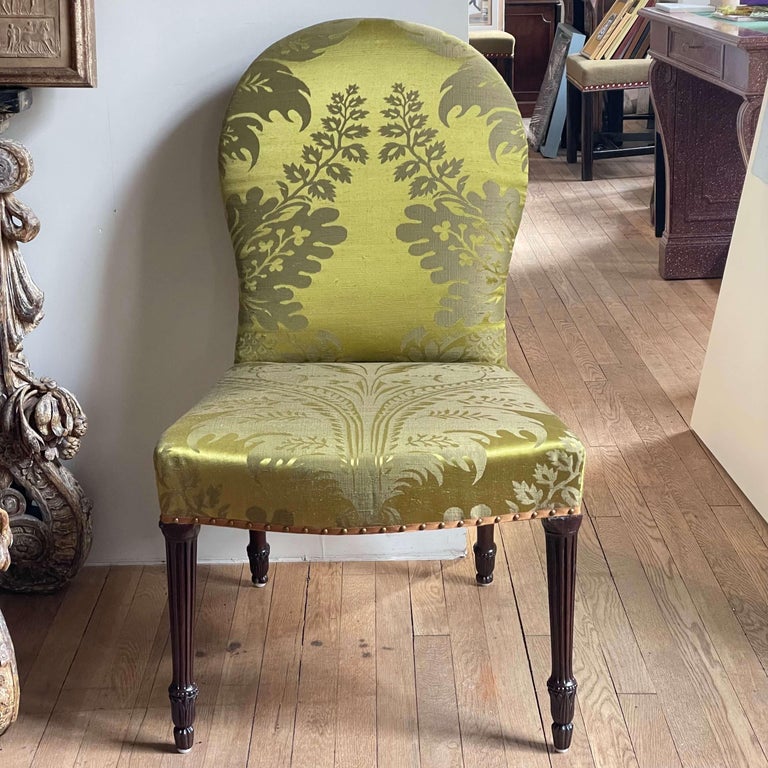 Adam Upholstered Mahogany Side Chair For Sale at 1stDibs