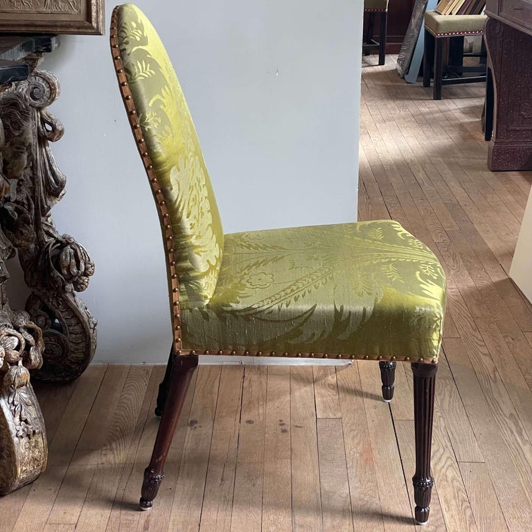 Adam Upholstered Mahogany Side Chair For Sale at 1stDibs