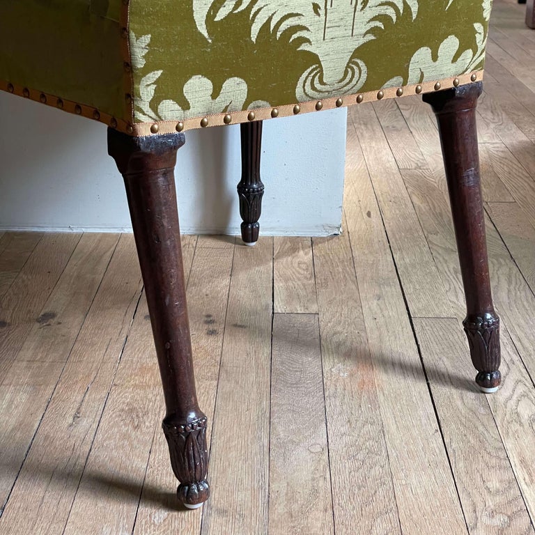 Adam Upholstered Mahogany Side Chair For Sale at 1stDibs