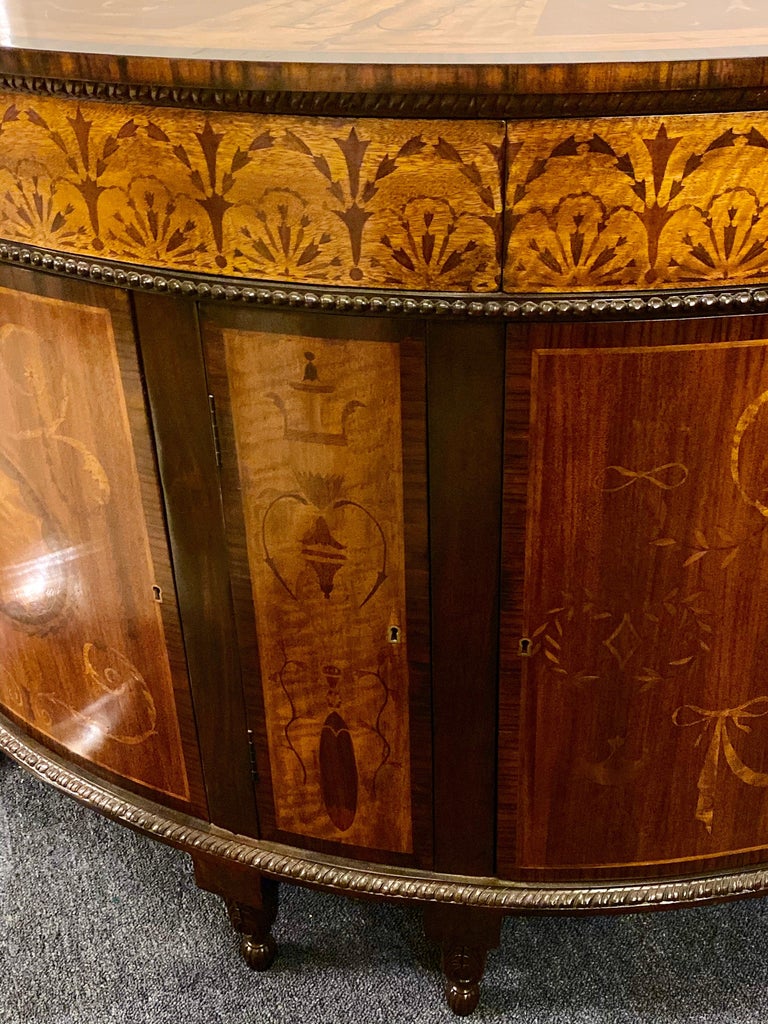 Adams Style Inlaid Large Demilune Console Cabinet at 1stDibs