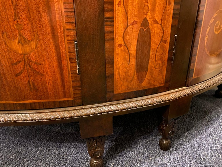 Adams Style Inlaid Large Demilune Console Cabinet at 1stDibs