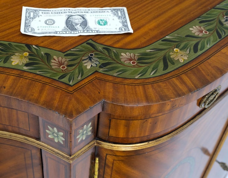 Adams Style Paint Decorated Sideboard Credenza Two Door Cabinet Satin ...