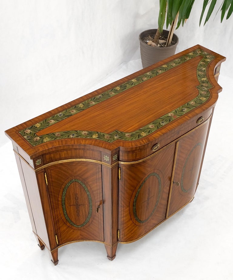 Adams Style Paint Decorated Sideboard Credenza Two Door Cabinet Satin ...