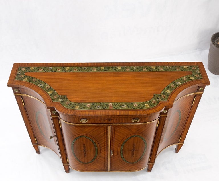 Adams Style Paint Decorated Sideboard Credenza Two Door Cabinet Satin ...