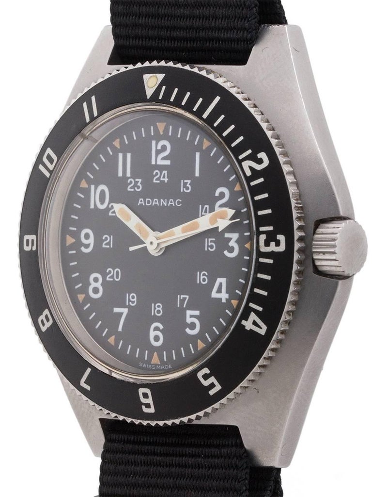 Gallet Stainless Steel Adanac Military Quartz Wristwatch, circa 1986 ...