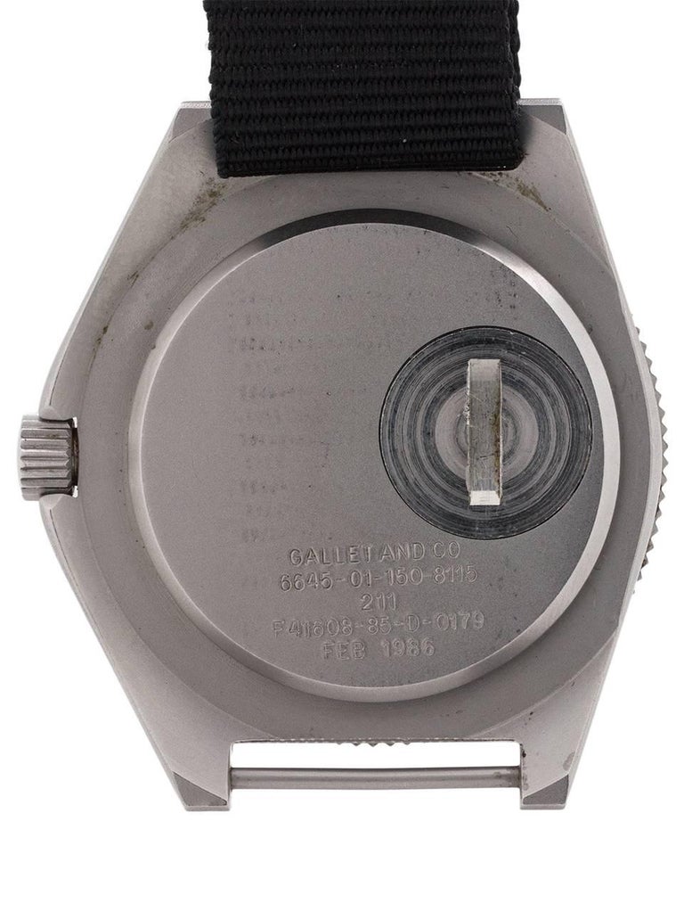 Gallet Stainless Steel Adanac Military Quartz Wristwatch, circa 1986 ...