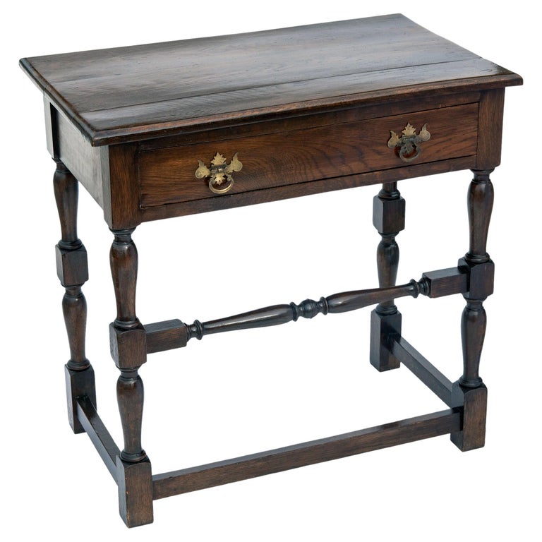 English Oak Table w Single Drawer For Sale at 1stDibs