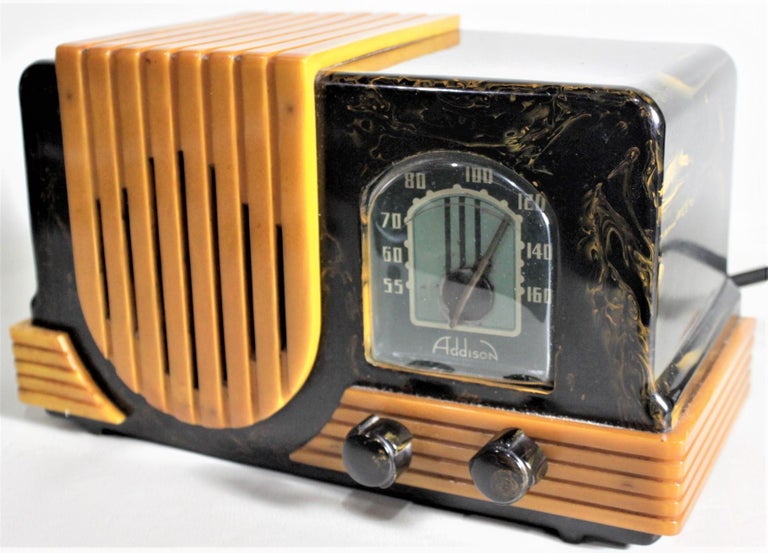 Addison Art Deco Model B2E Black and Yellow Marbled Catalin 'Waterfall ...