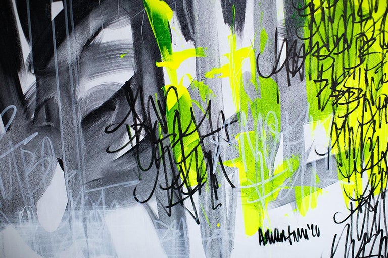Addison Jones - Contemporary Art, Yellow Neon Painting, Graffiti Art ...