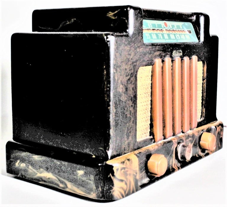 Addison Model 5D Black and Butterscotch Marbled Catalin 'Courthouse ...