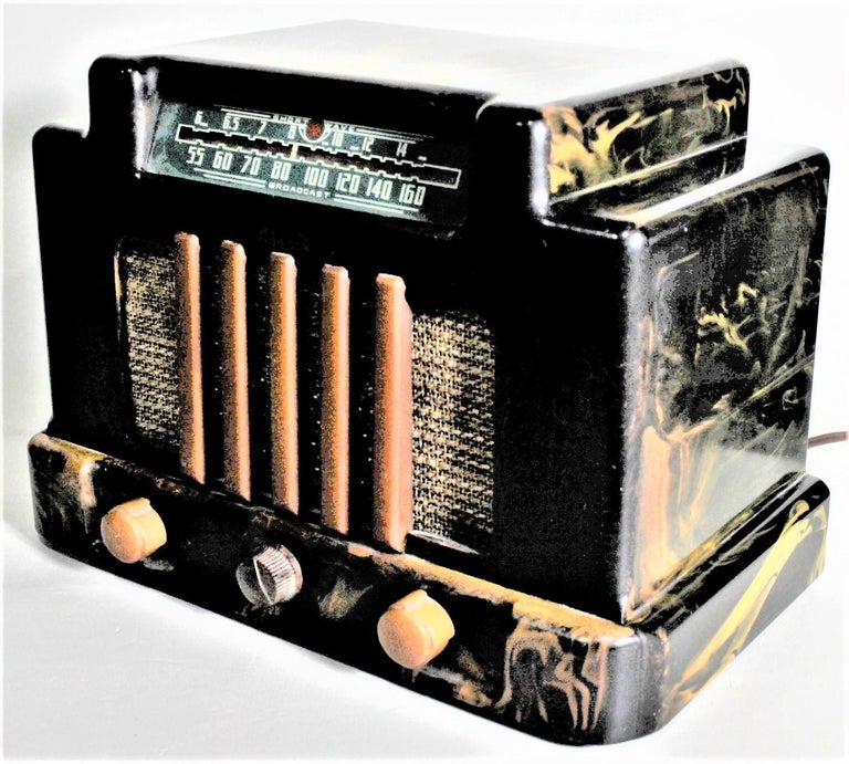 Addison Model 5D Black and Butterscotch Marbled Catalin 'Courthouse ...