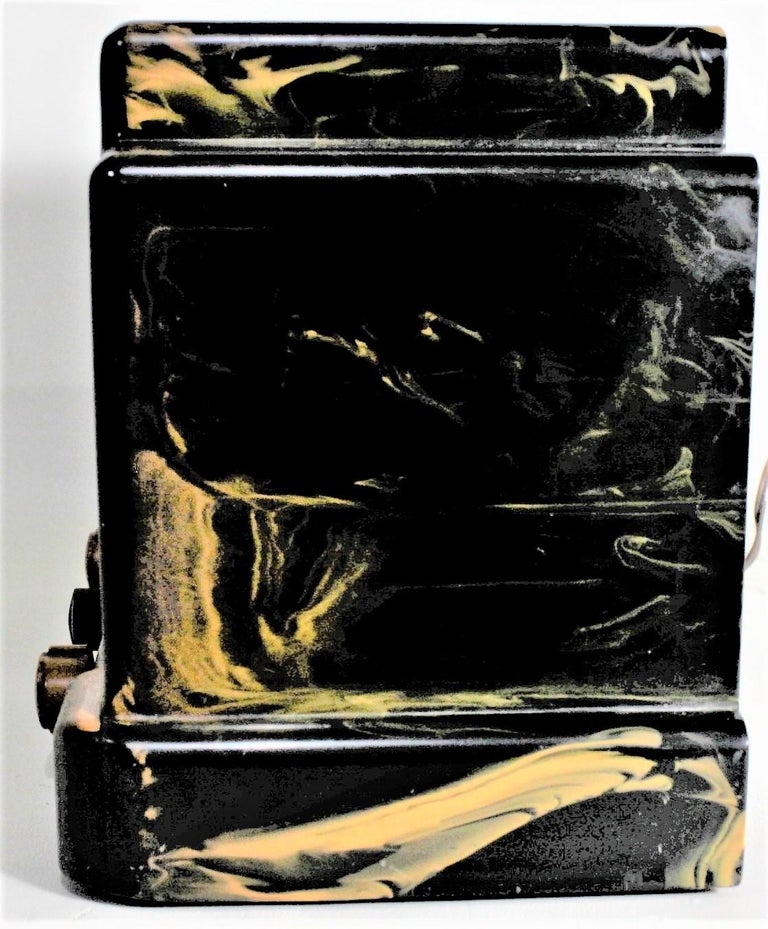 Addison Model 5D Black and Butterscotch Marbled Catalin 'Courthouse ...